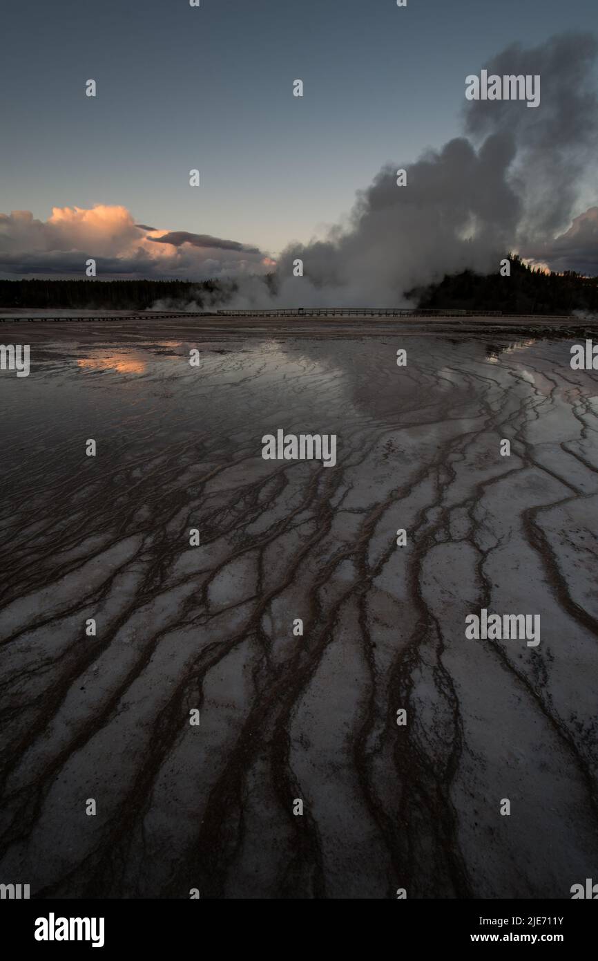 Yellowstone smoking geysers hi-res stock photography and images - Alamy