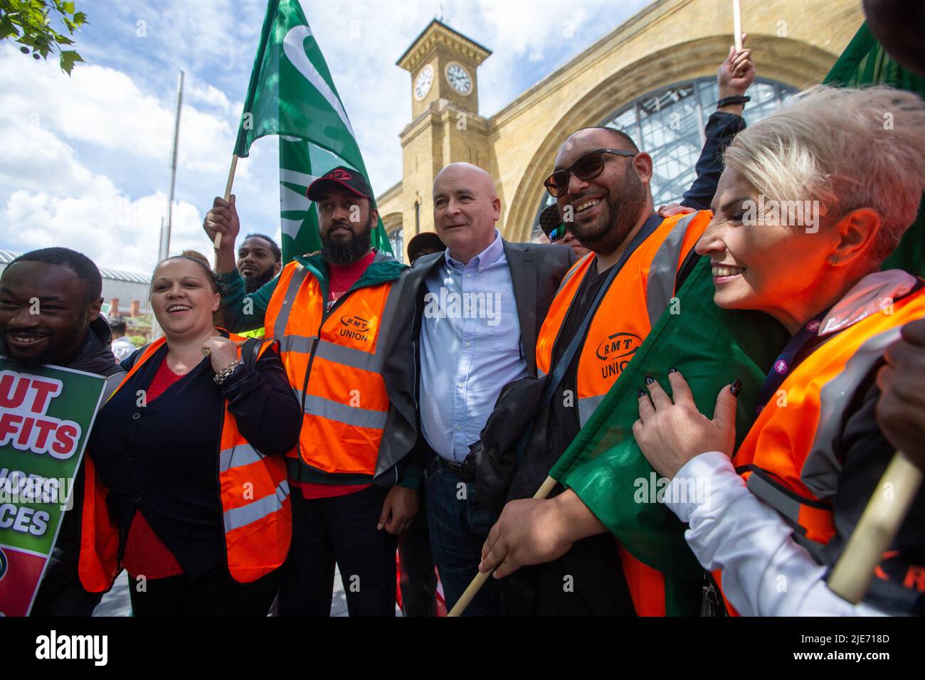 London, England, UK. 25th June, 2022. The National Union of Rail ...