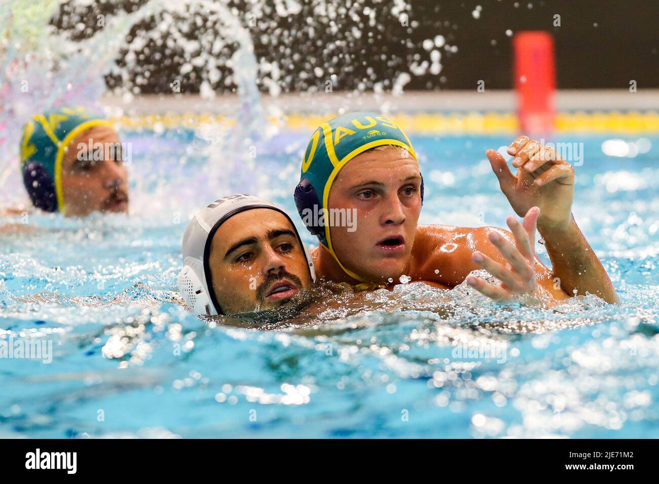 SZEGED, HUNGARY - JUNE 25: Ben Hallock of United States and Timothy ...