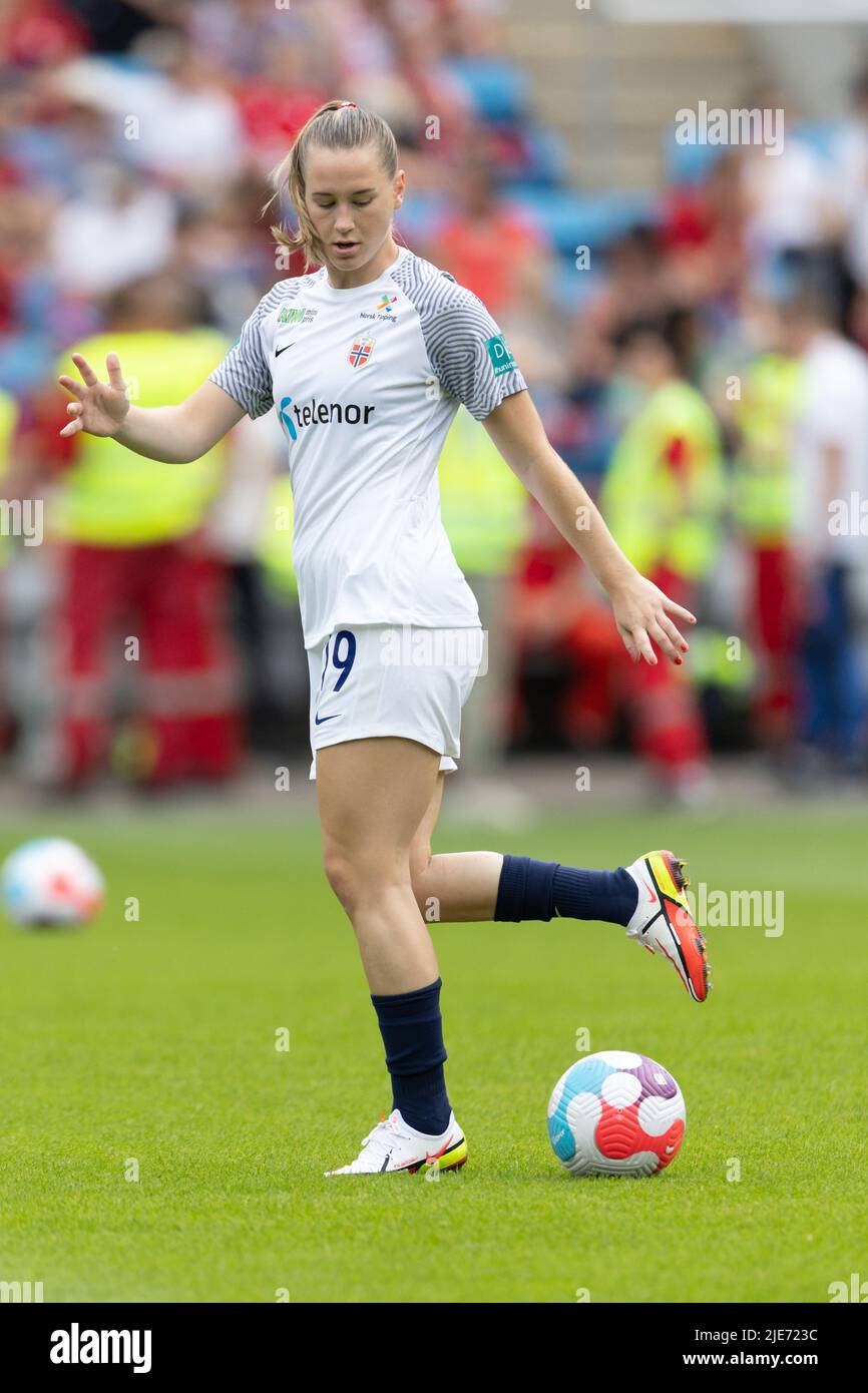 Oslo, Norway 25 June 2022, Elisabeth Terland of Norway warm up training ...