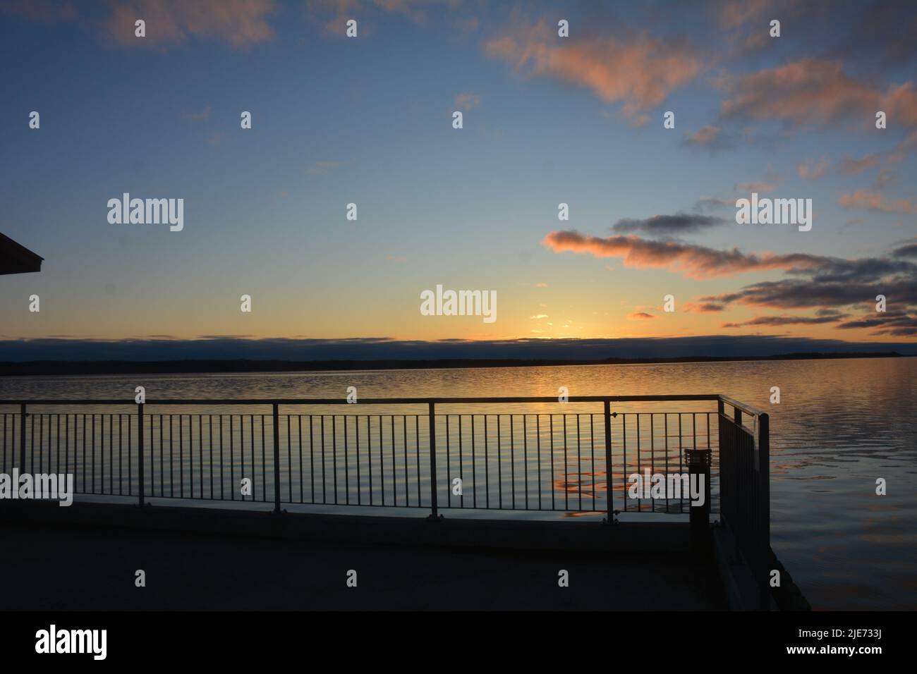 Sunset in late fall on Callander Bay, near North Bay, Ontario Stock ...