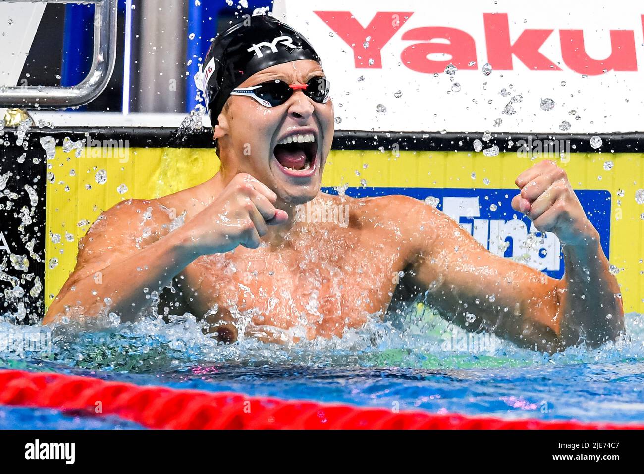 Budapest, Hungary. 25th June, 2022. RESS Justin USA celebrating Gold ...