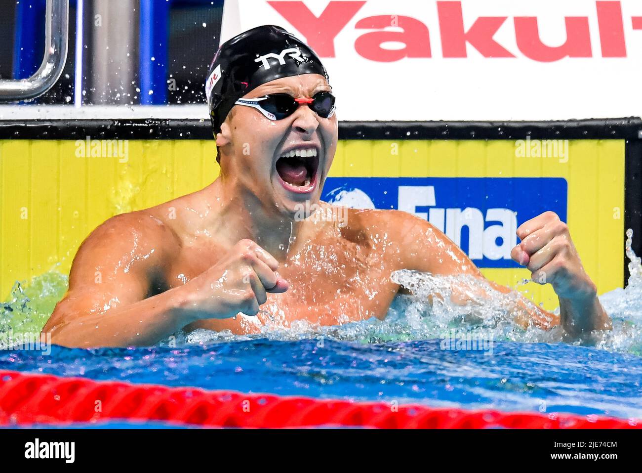 Budapest, Hungary. 25th June, 2022. RESS Justin USA celebrating Gold ...