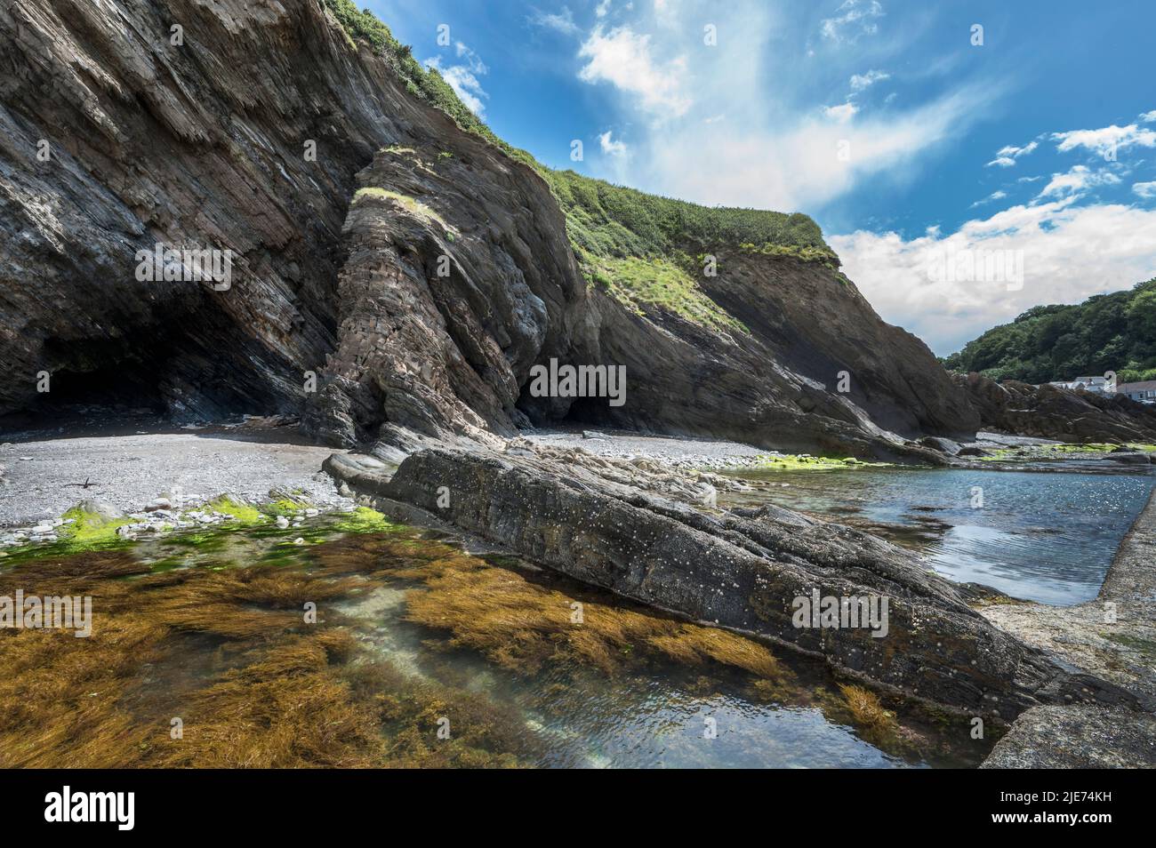 Coombe Martin hidden gem of a beach on the North Devon coast Stock ...