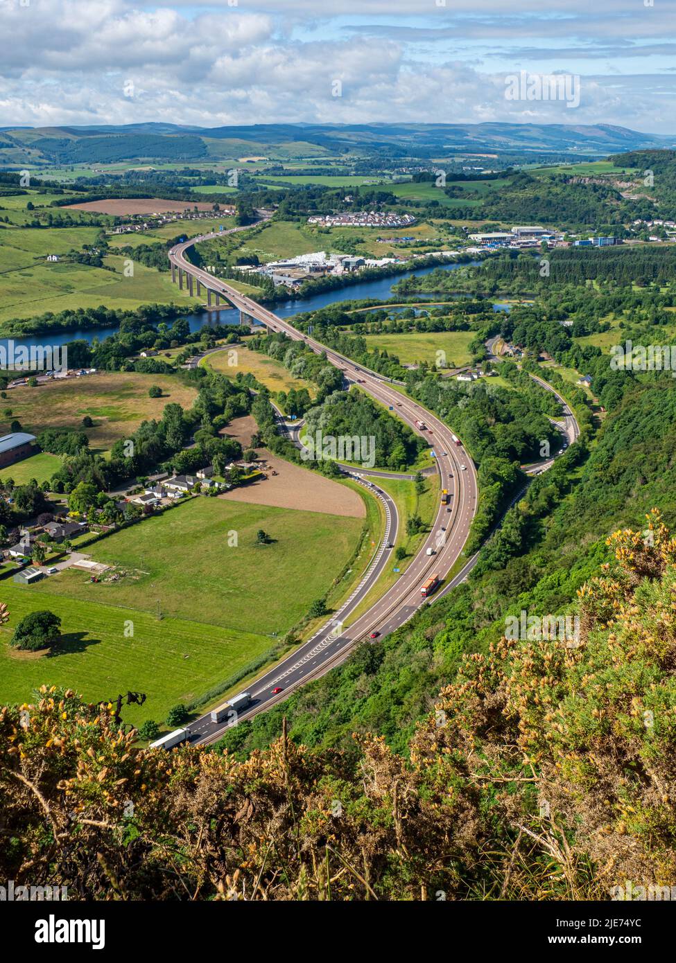 Looking down to Friarton Bridge, on the M90, Perth, Scotland Stock ...