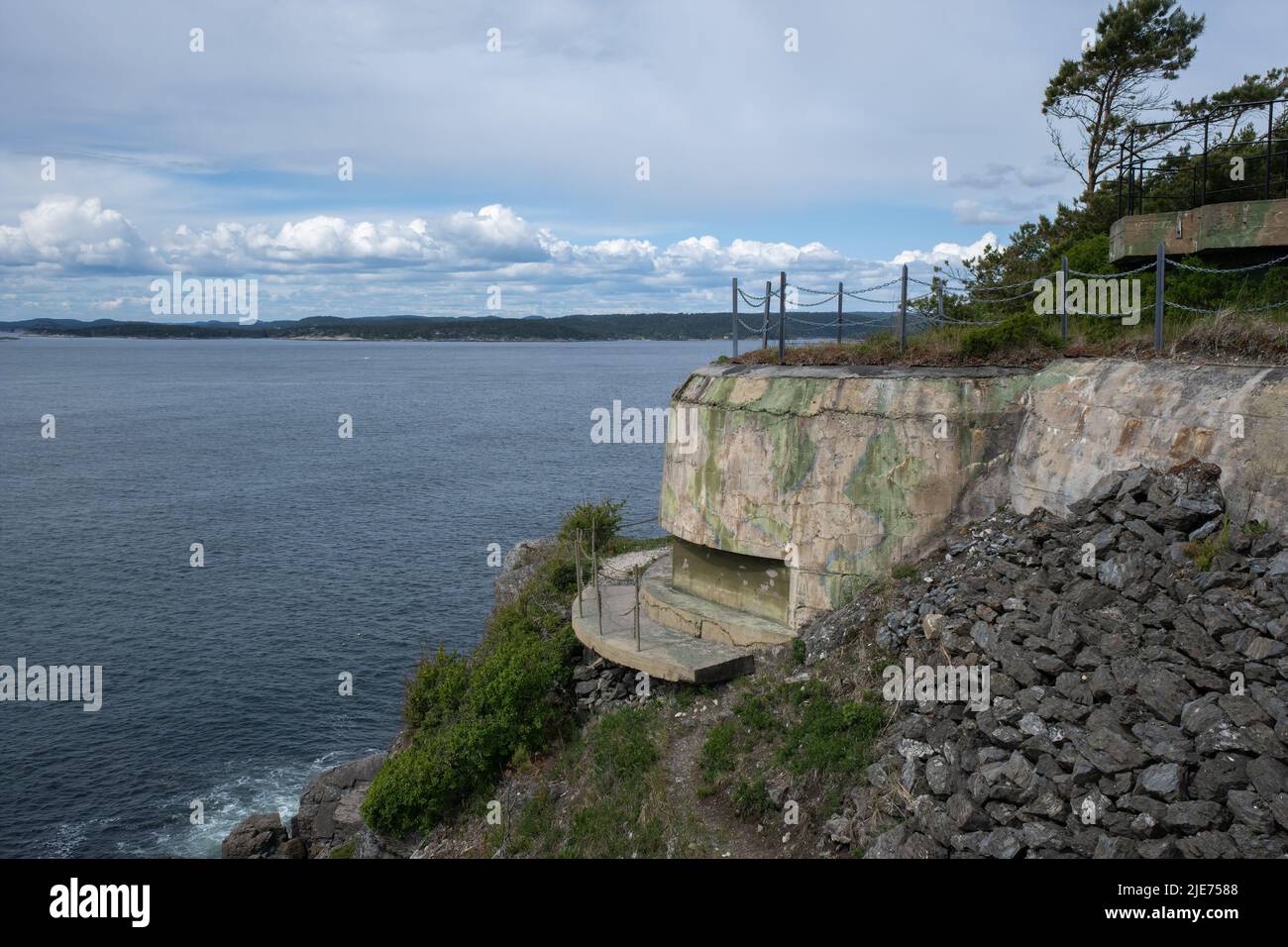 Langesund, Norway - May 27, 2022: The Tangen Fort was a German coastal ...