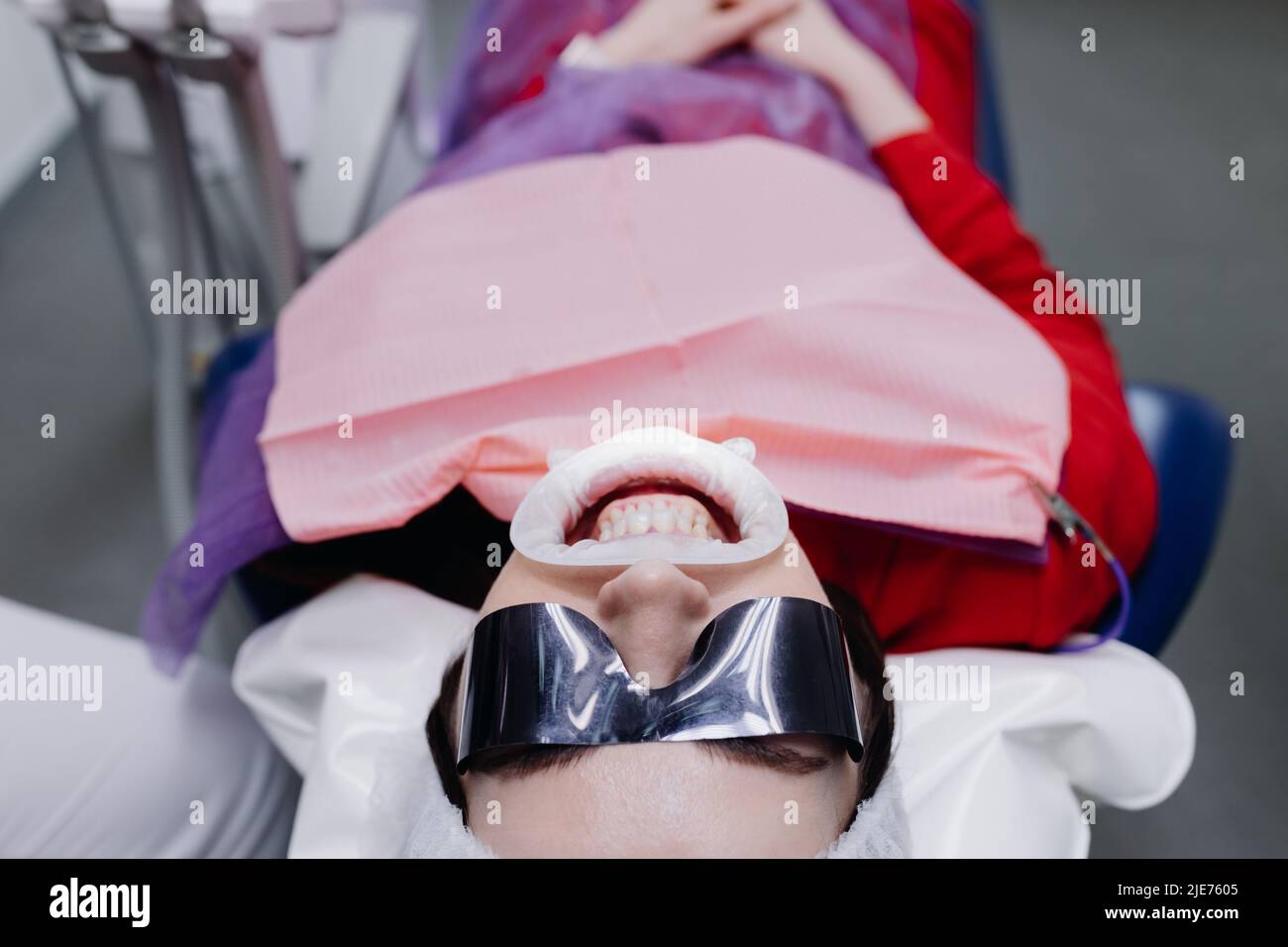 The Patient Is Lying On A Dental Chair With Glasses Preparing To Brush Your Teeth Close Up
