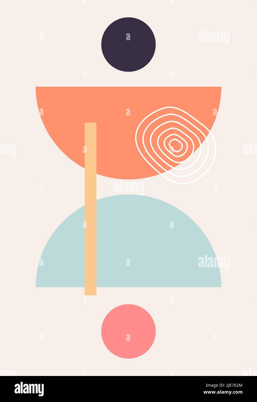 Geometric shapes, with soft shapes. Contrasting colors, graphic design ...