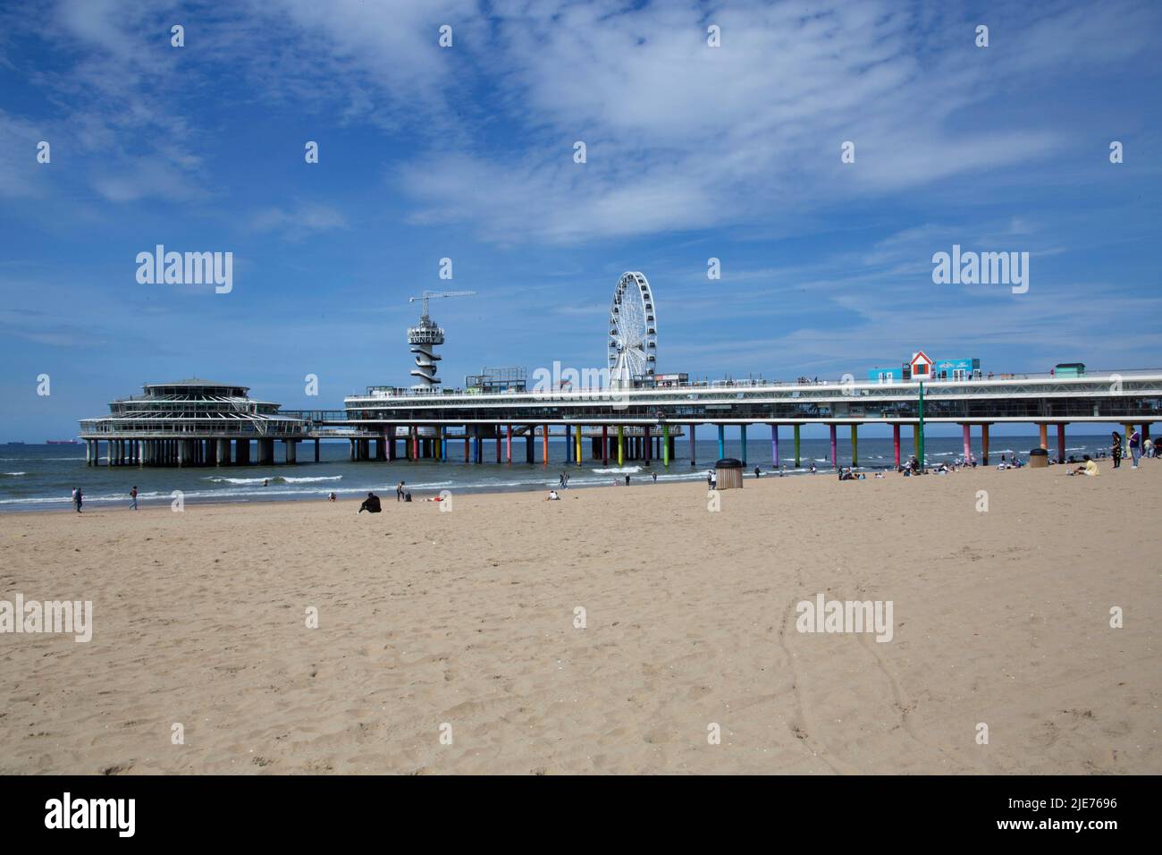The Scheveningen Pier, a pleasure pier in the Dutch resort town of ...