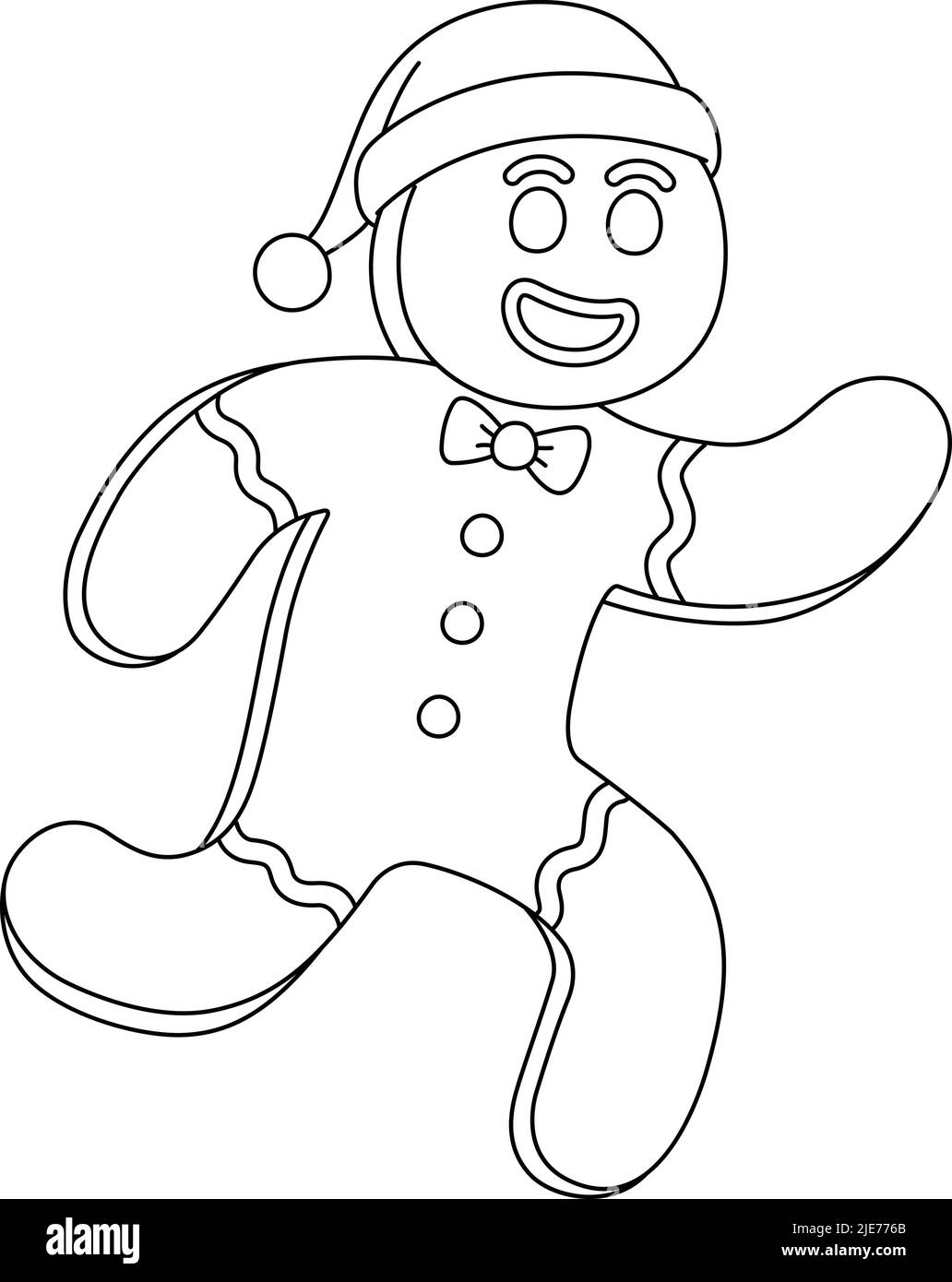 Christmas Ginger Bread Man Isolated Coloring Page Stock Vector Image ... Christmas Ginger Bread Man Isolated Coloring Page Stock Vector Image ...