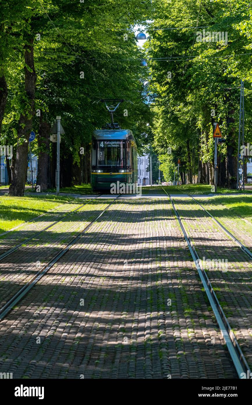 Helsinki / Finland - JUNE 24, 2022: A tram, operated by Metropolitan ...