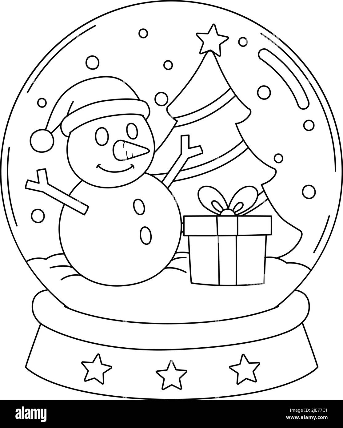 Christmas Snow Globe Isolated Coloring Page Stock Vector Image & Art ... Christmas Snow Globe Isolated Coloring Page Stock Vector Image & Art ...