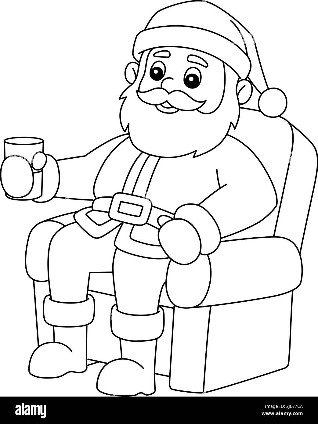 Christmas Santa Sitting On A Chair Isolated Stock Vector Image & Art ...