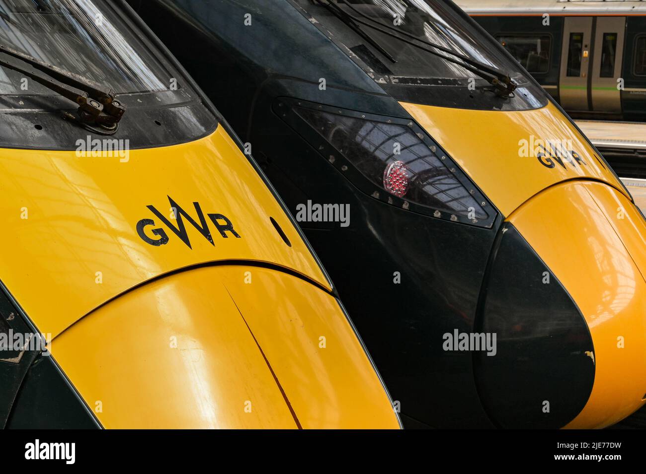 London, England - June 2022: Close up view of the front of two Class ...