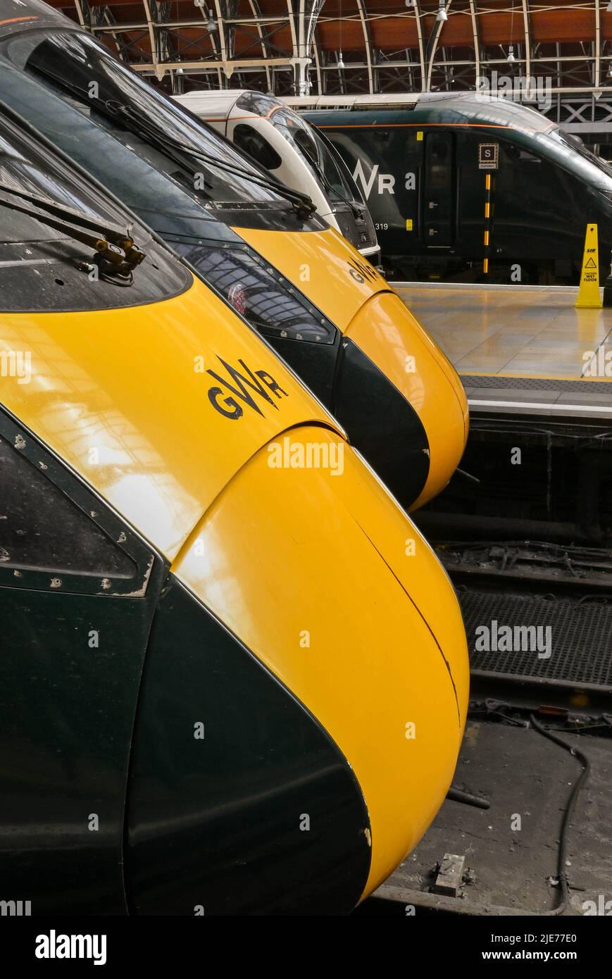 London, England - June 2022: Close up view of the front of two Class ...
