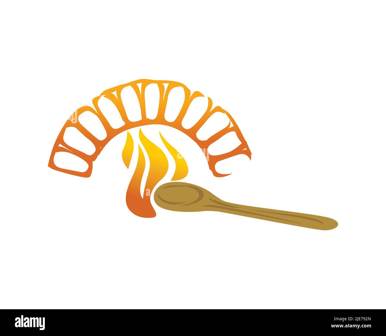 Eat symbol wooden spoon Stock Vector Images - Alamy