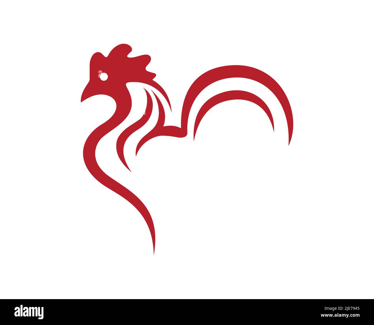 Simple Rooster visualized with Silhouette Style Stock Vector Image ...