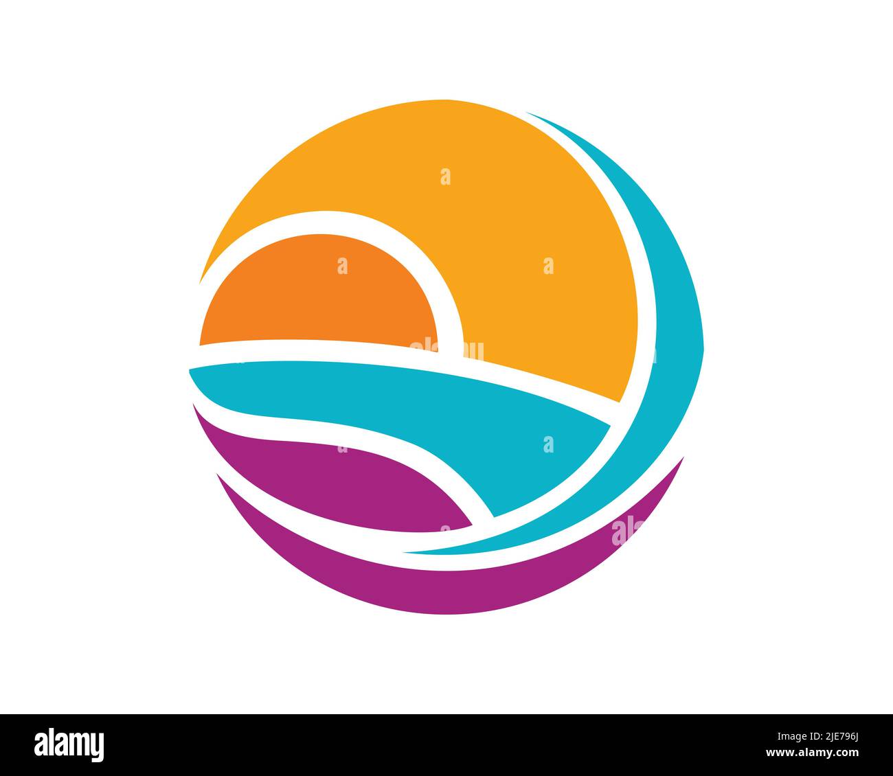 Simple and Creative Sunset with Glass Art or Stained Glass Style Stock ...