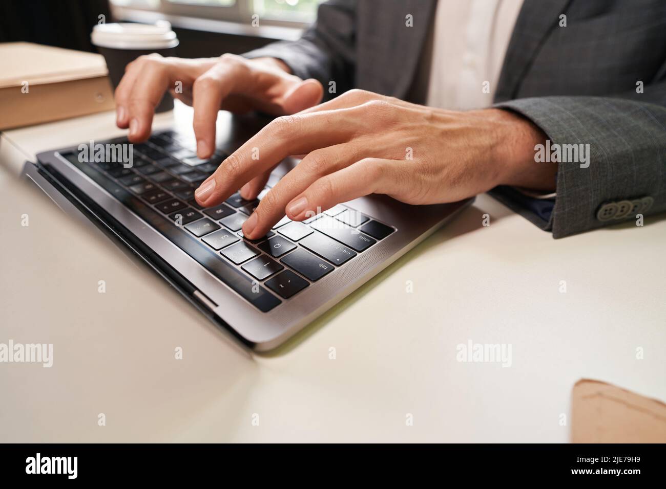 Man typing text on keyboard hi-res stock photography and images - Alamy