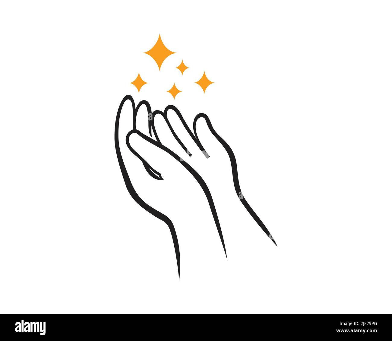 Magic in Your Hand or Hands combined with Sparkle Illustration Stock ...