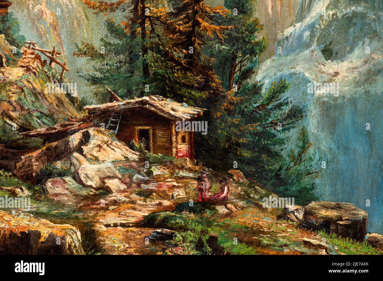 Log Cabin In The Woods Painting