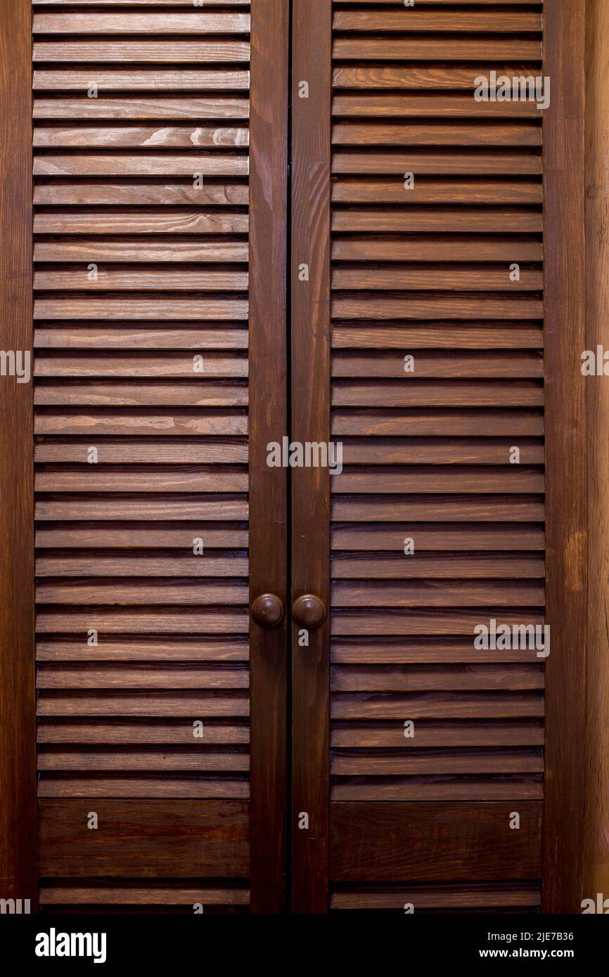 Wooden shutter door, wooden door with natural brown color and texture ...