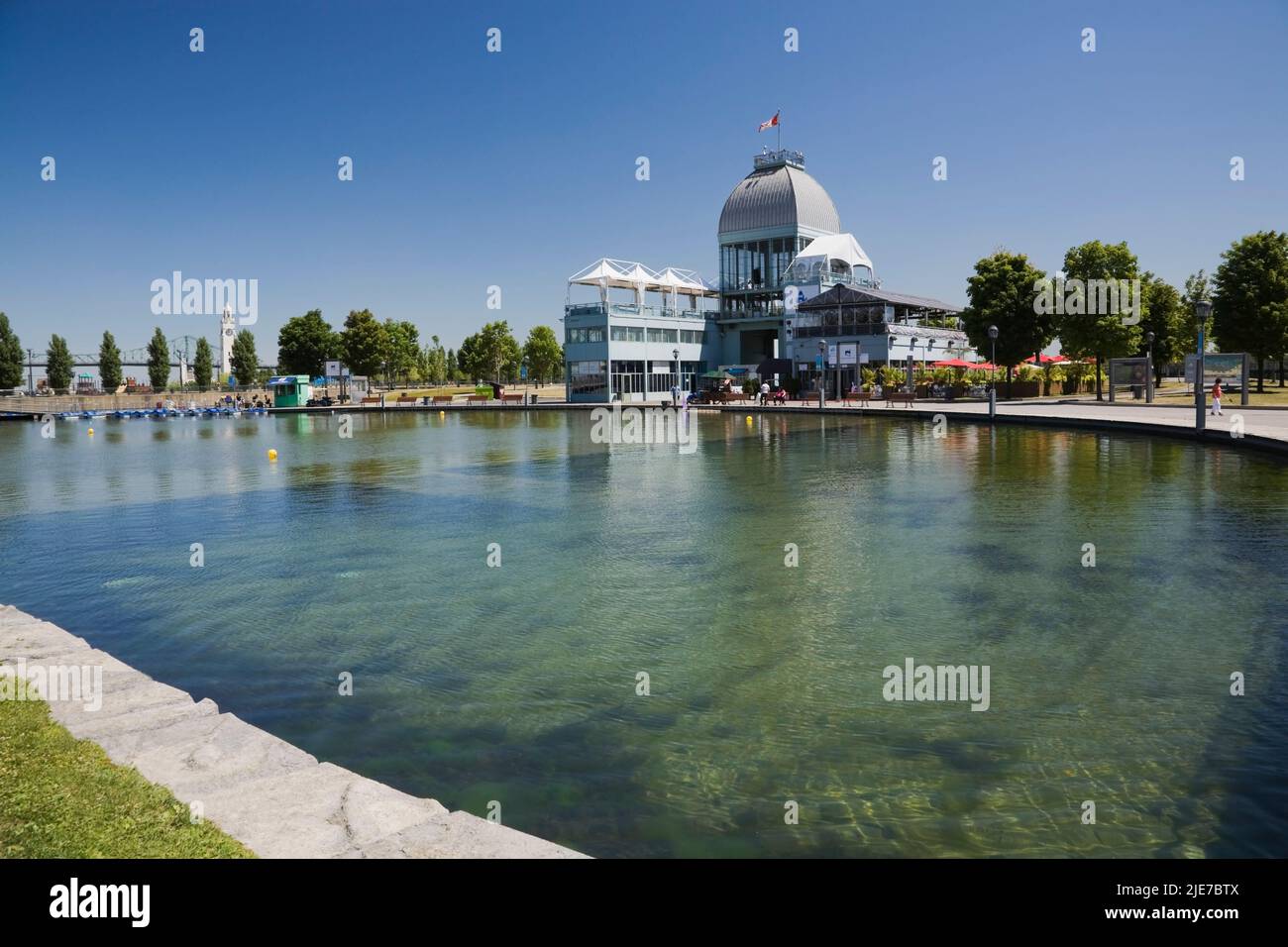 Bonsecours basin and pavilion in summer, Old Port of Montreal, Quebec ...