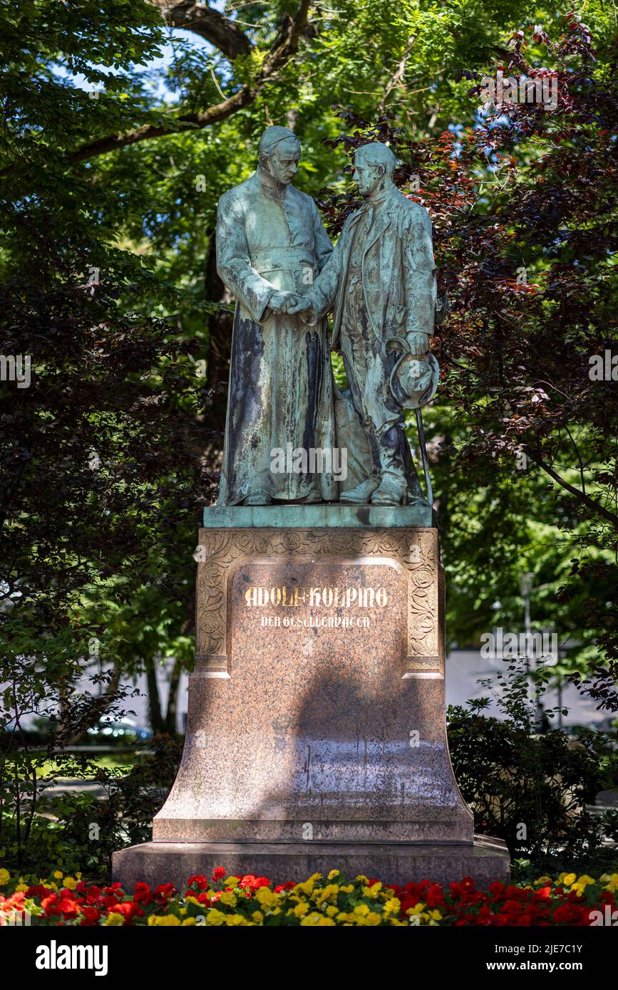 Adolph Kolping statue in front of catholic church in Cologne Stock ...