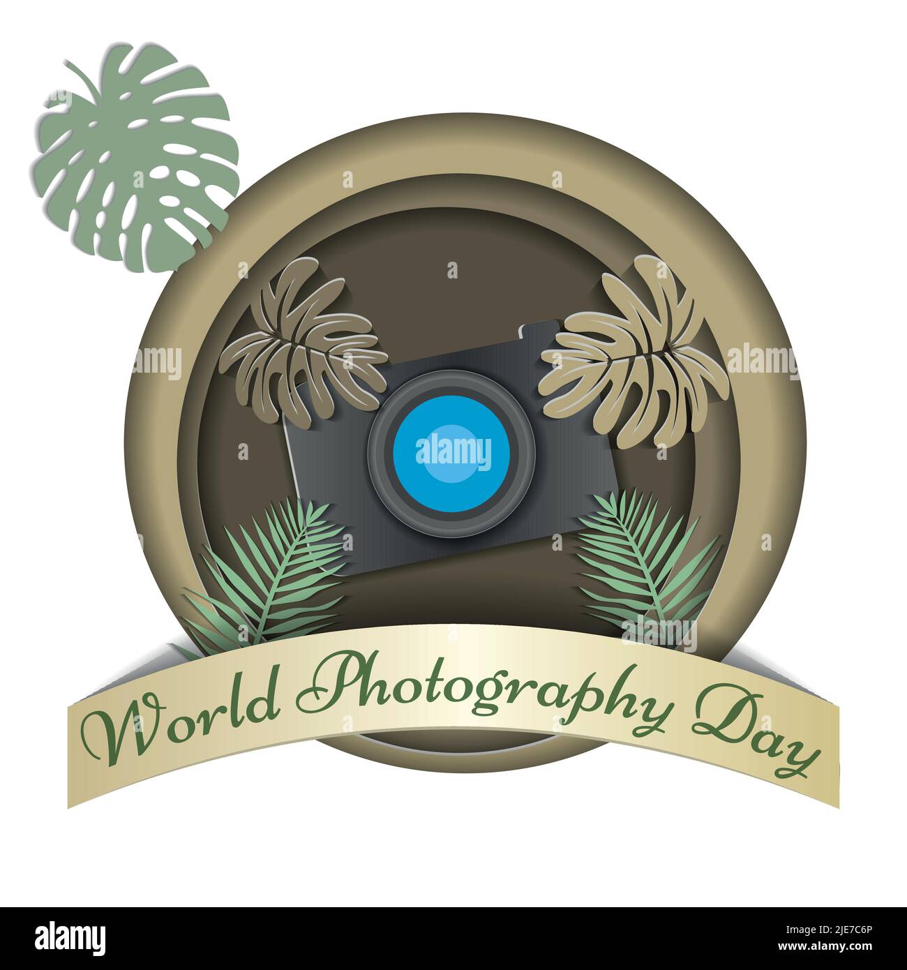 papercut postcard dedicated to World Photography Day. the postcard ...