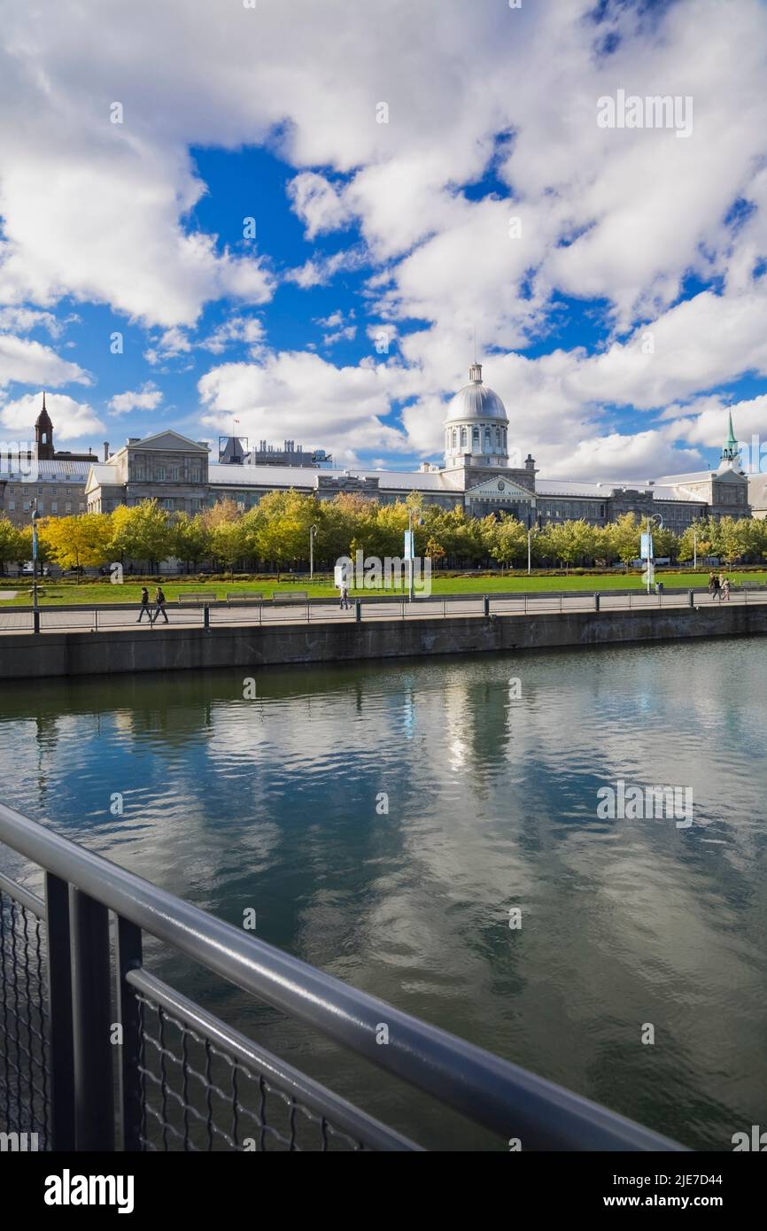 Bonsecours basin and Bonsecours market in autumn, Old Port of Montreal ...
