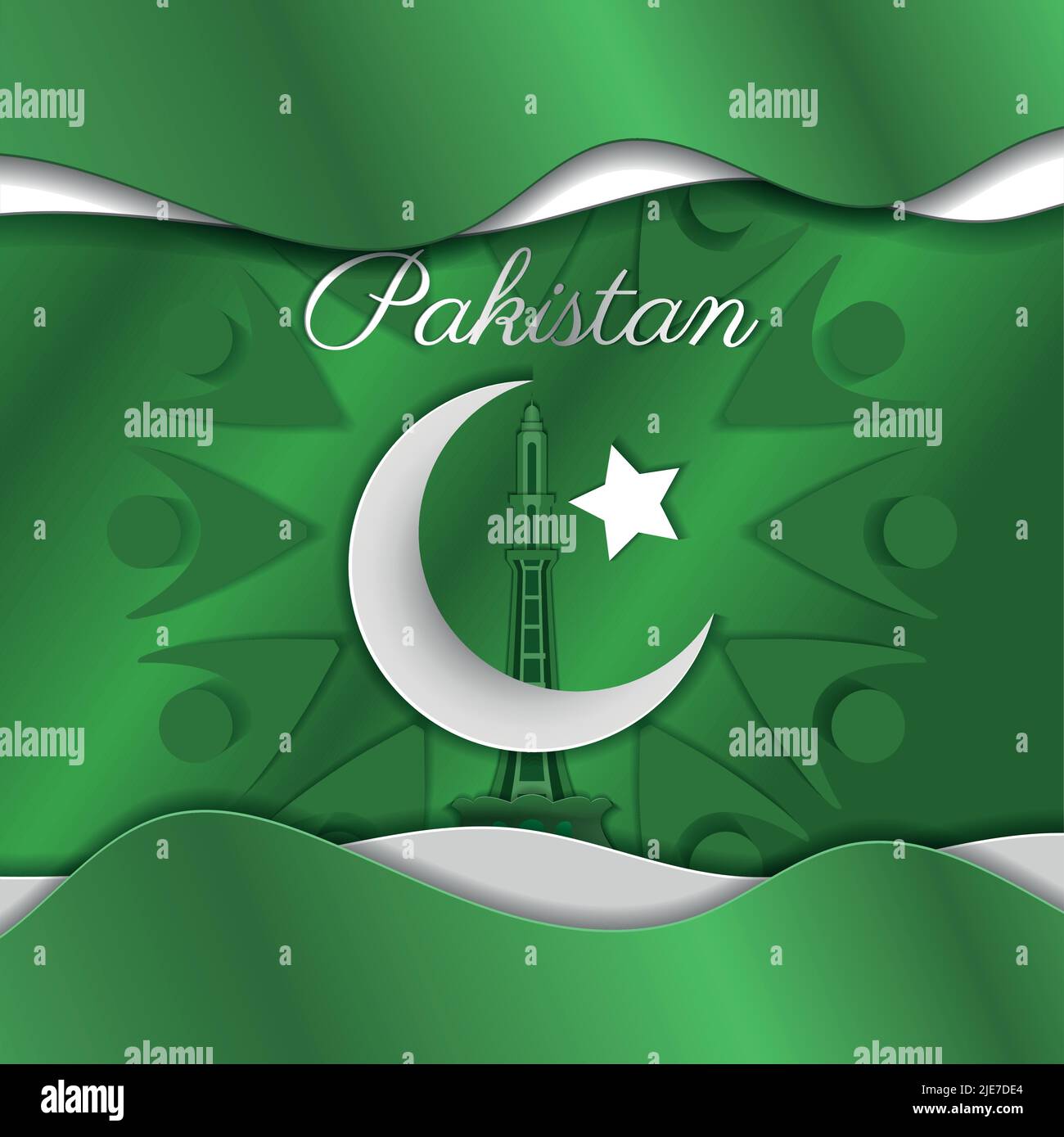 a paper-cut postcard in honor of Pakistan's independence Day ...