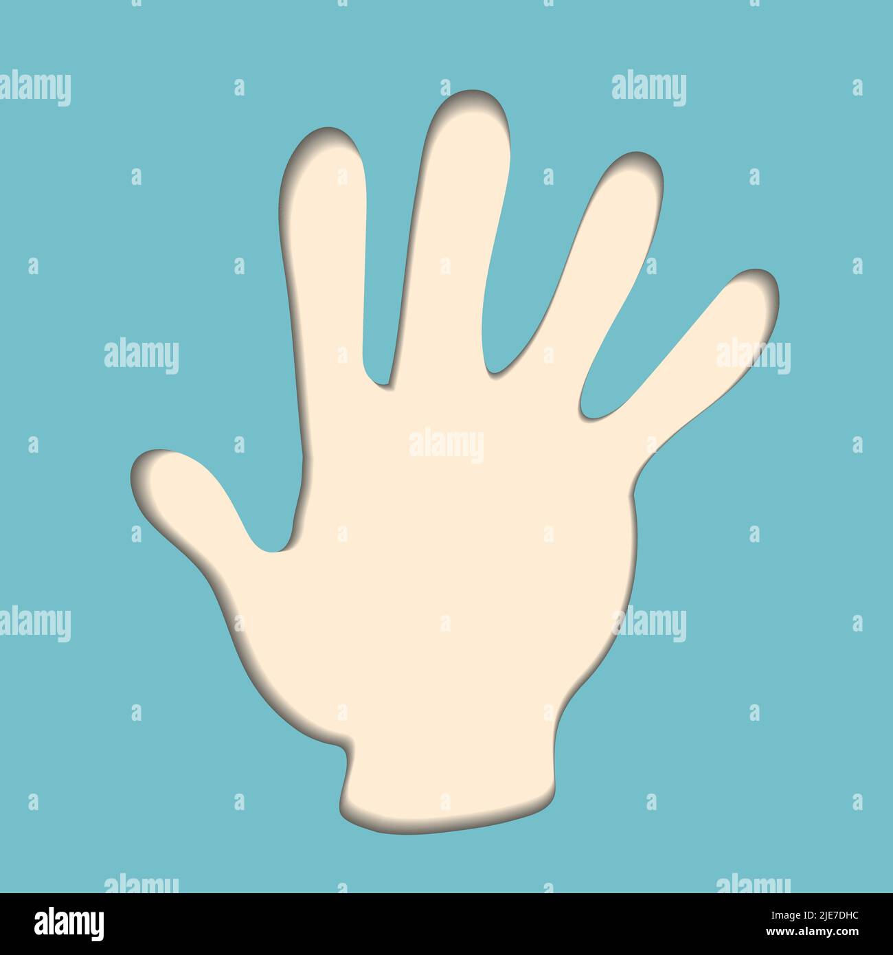 vector illustration in the form of a postcard. paper cut out. the ...