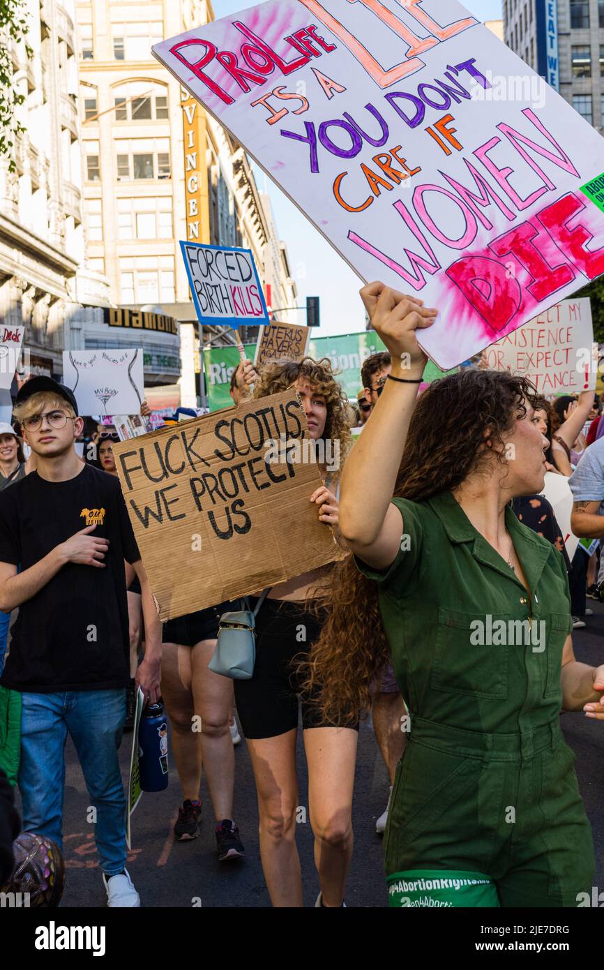 Roe Vs Wade Protest Downtown Los Angeles Stock Photo - Alamy