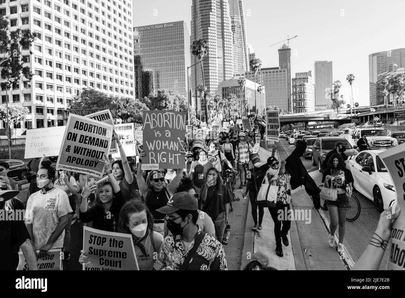 Roe Vs Wade Protest Downtown Los Angeles Stock Photo - Alamy
