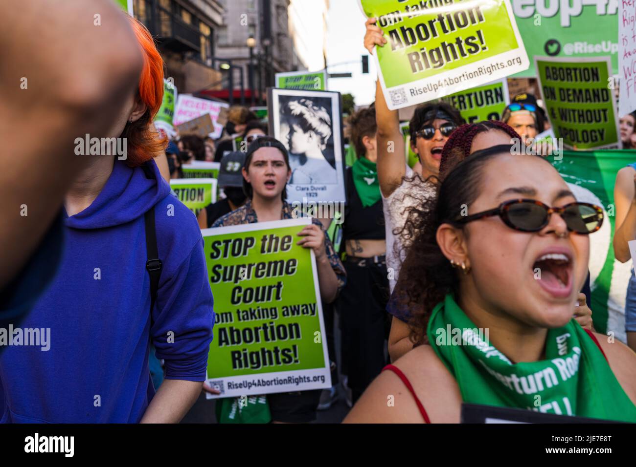 Roe Vs Wade Protest Downtown Los Angeles Stock Photo - Alamy