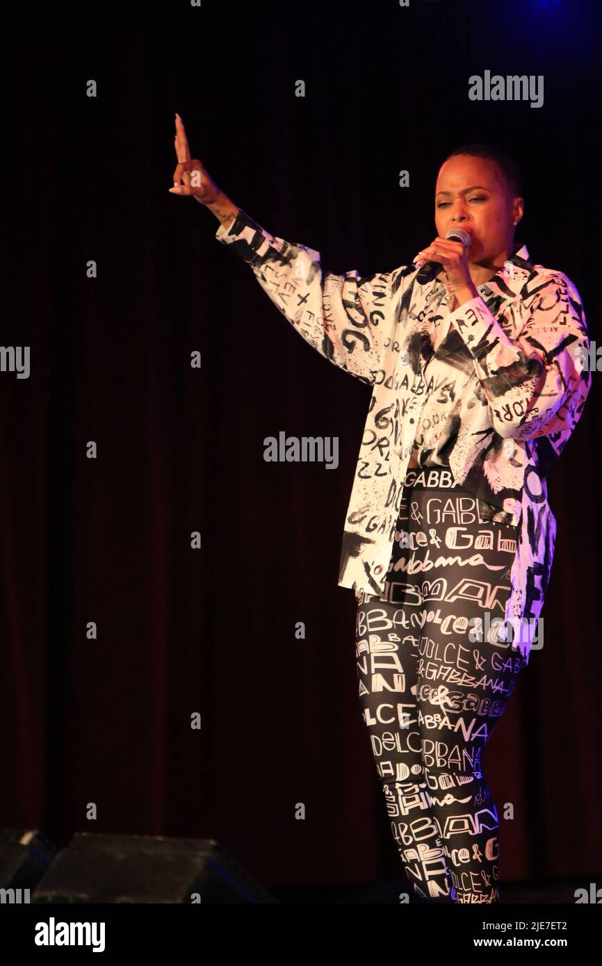 Singer Chrisette Michele performing live at the City Winery Restaurant ...