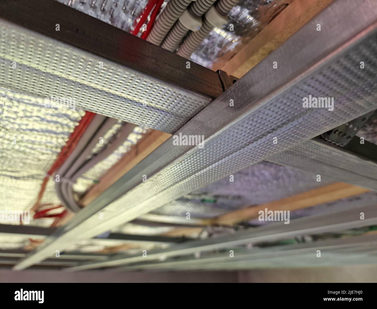 Drywall frame assembled for new house under construction ceilings Stock ...