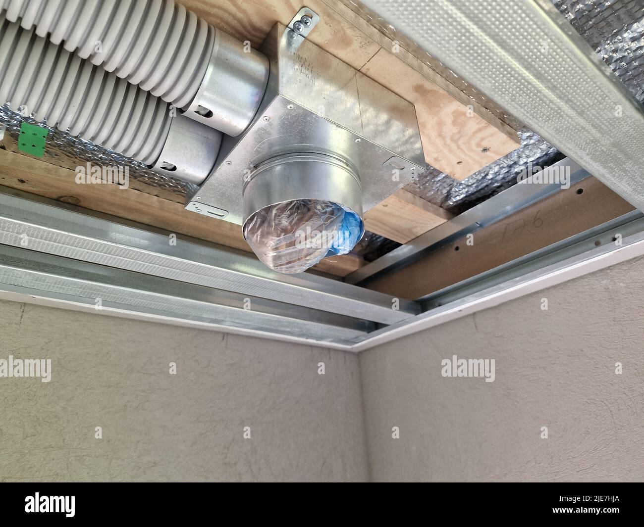 Drywall frame assembled for new house under construction ceilings Stock ...