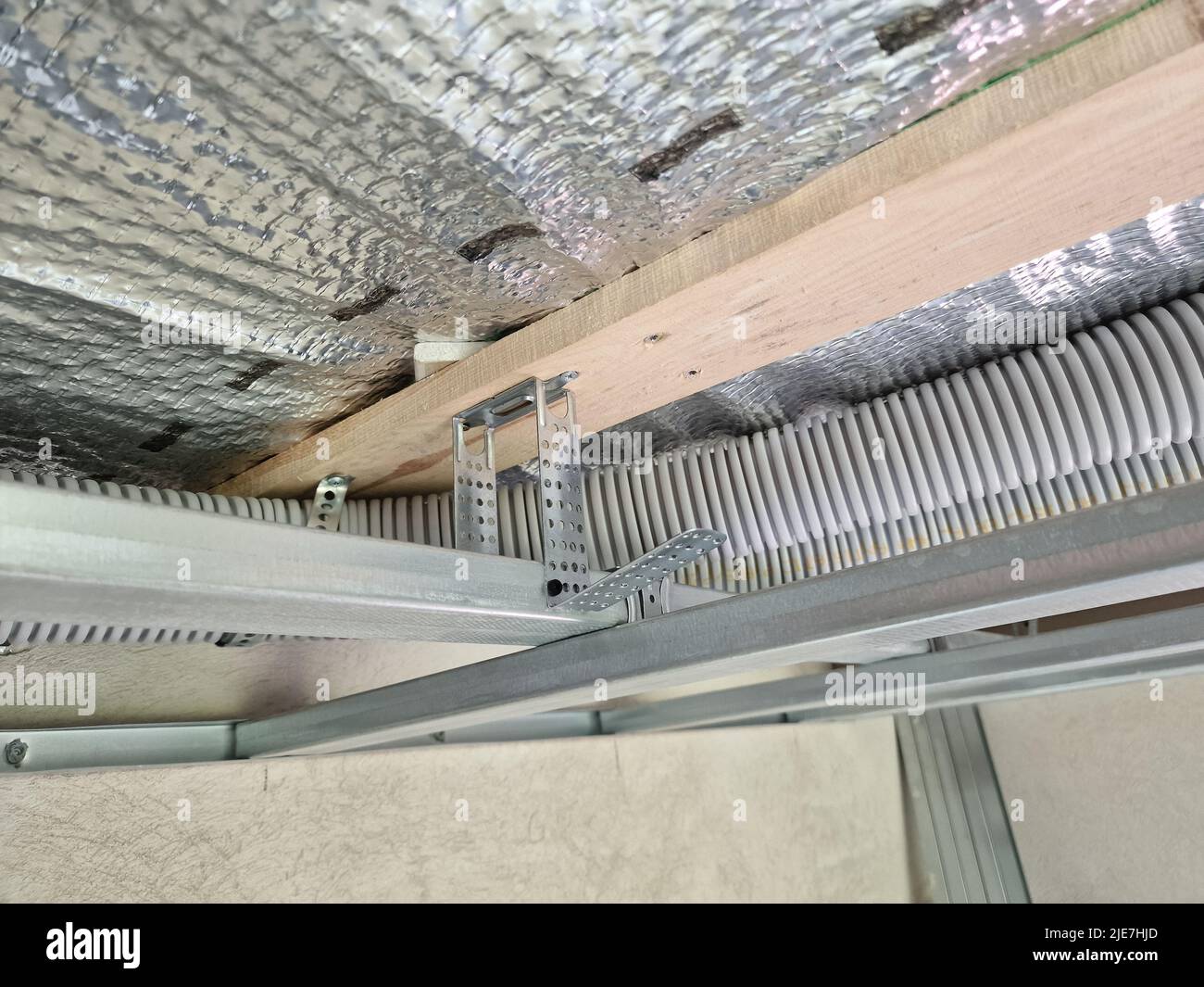 Drywall frame assembled for new house under construction ceilings Stock ...