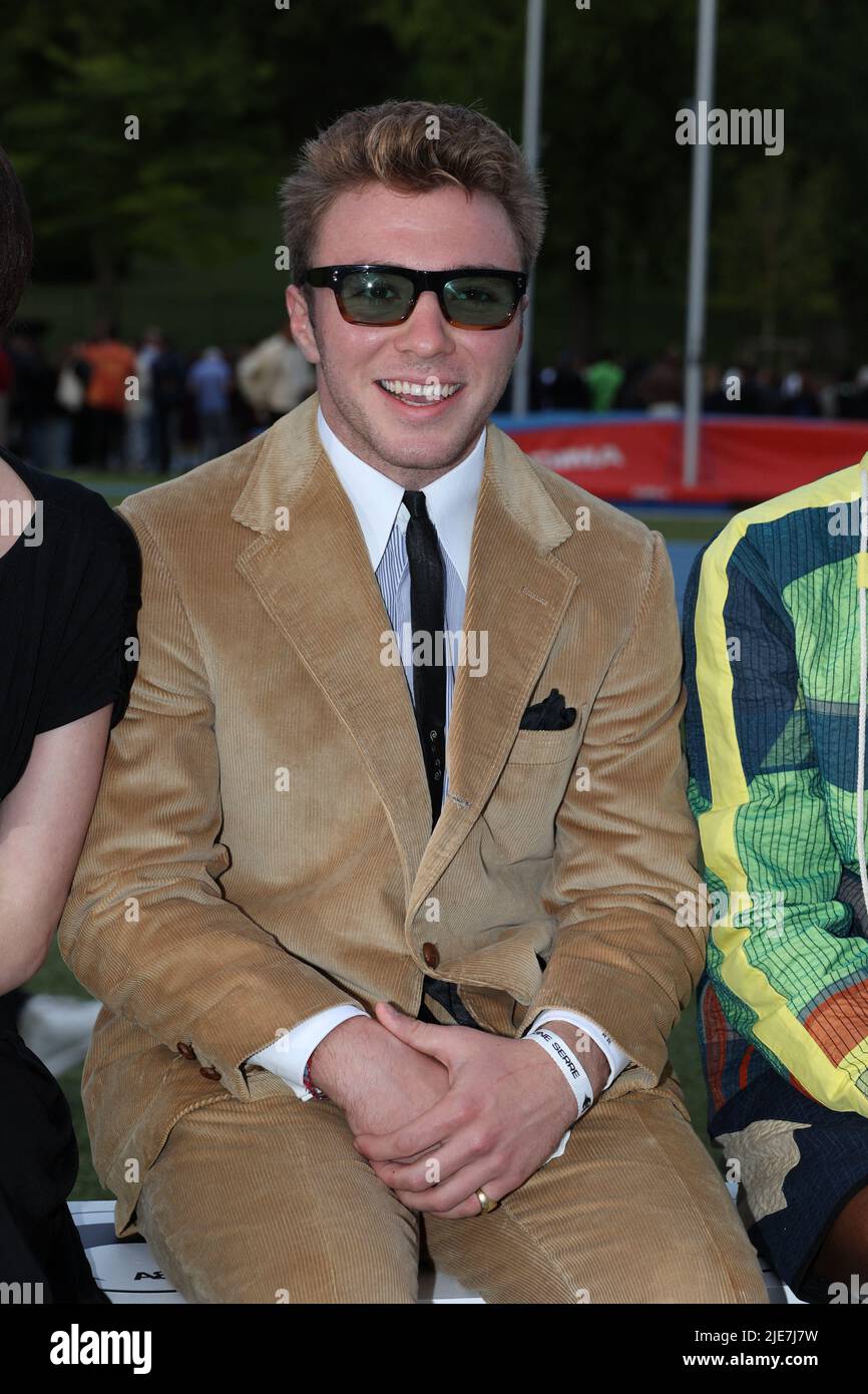 Rocco Ritchie attending the Marine Serre Front Row Menswear Spring ...