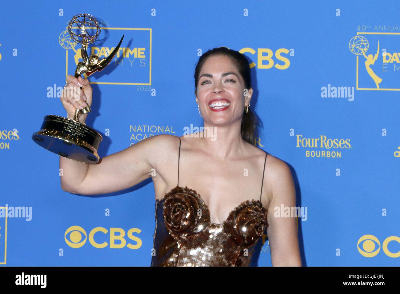Kelly Thiebaud at the 49th Daytime Emmys Awards at Pasadena Convention ...