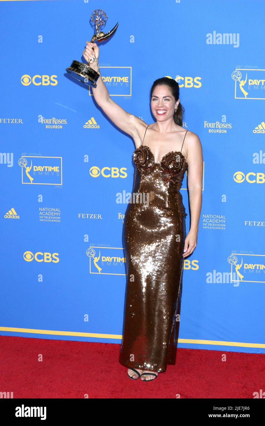 Kelly Thiebaud at the 49th Daytime Emmys Awards at Pasadena Convention ...