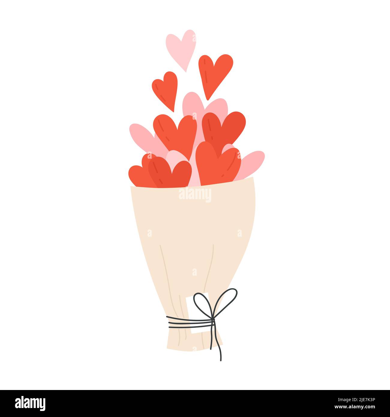 Bouquet of love hearts. Romantic couple valentine day celebrate vector ...