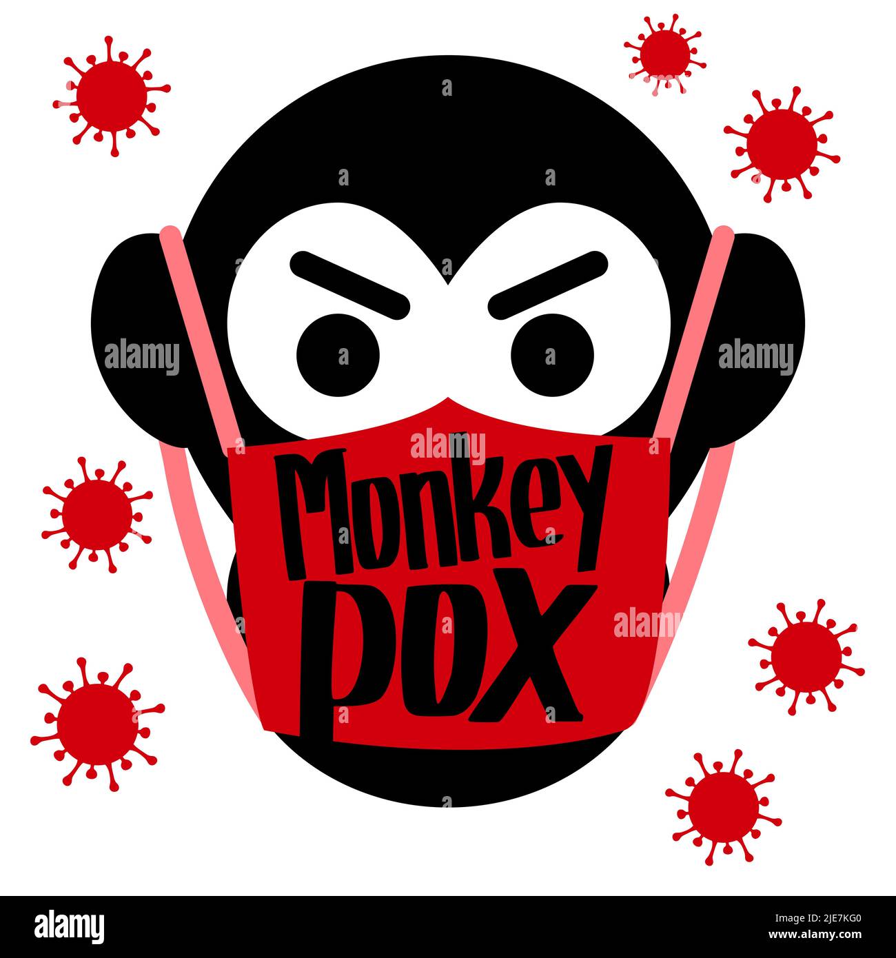 Monkeypox virus outbreak icon. Gorilla in face mask. Health monkey pox ...