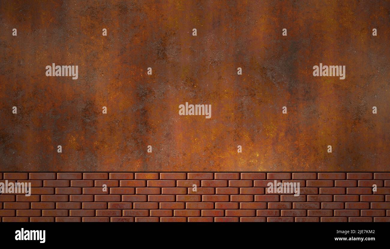rusty industry metal brick wall Stock Photo - Alamy
