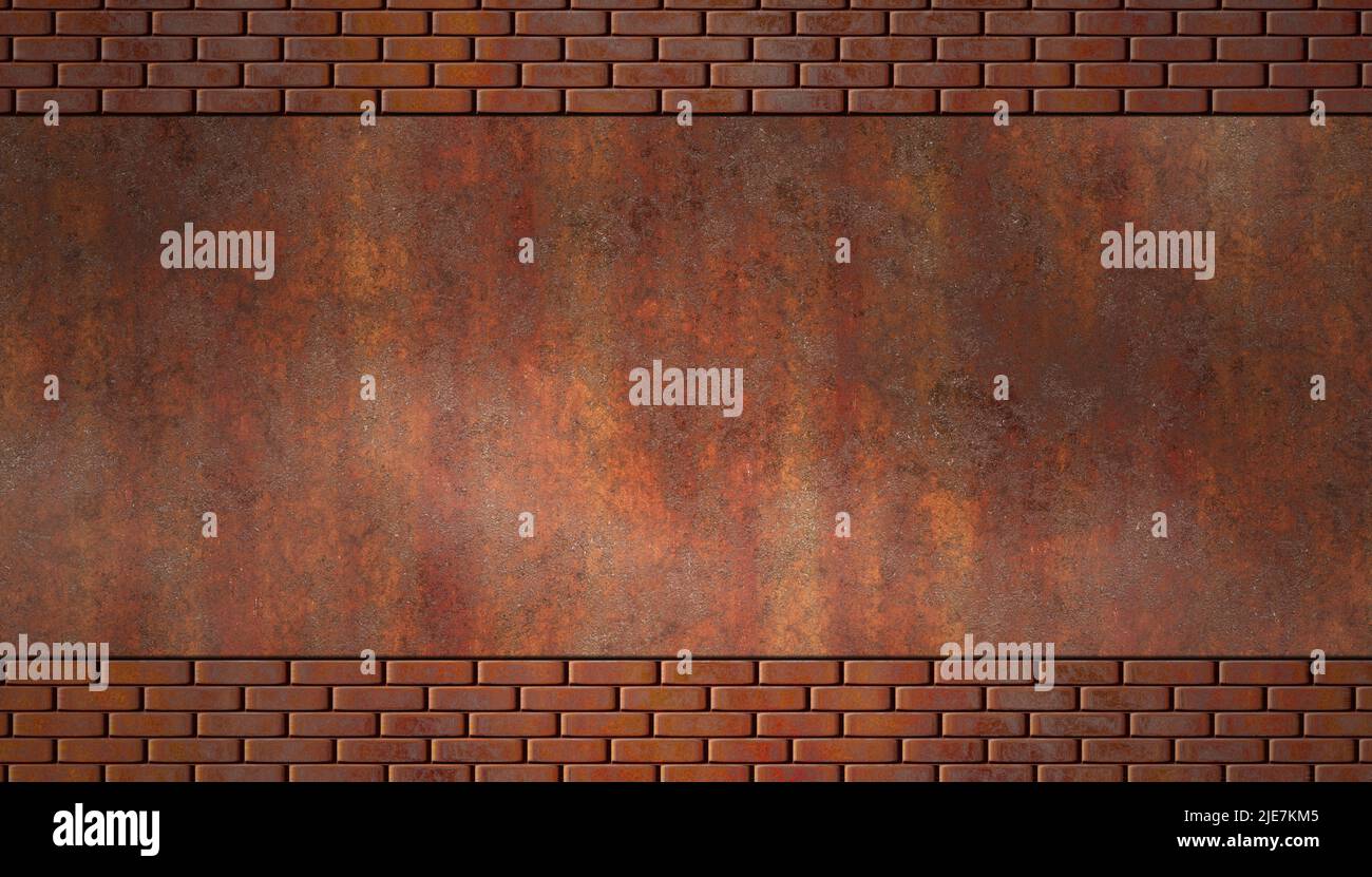 rusty industry metal brick wall Stock Photo - Alamy