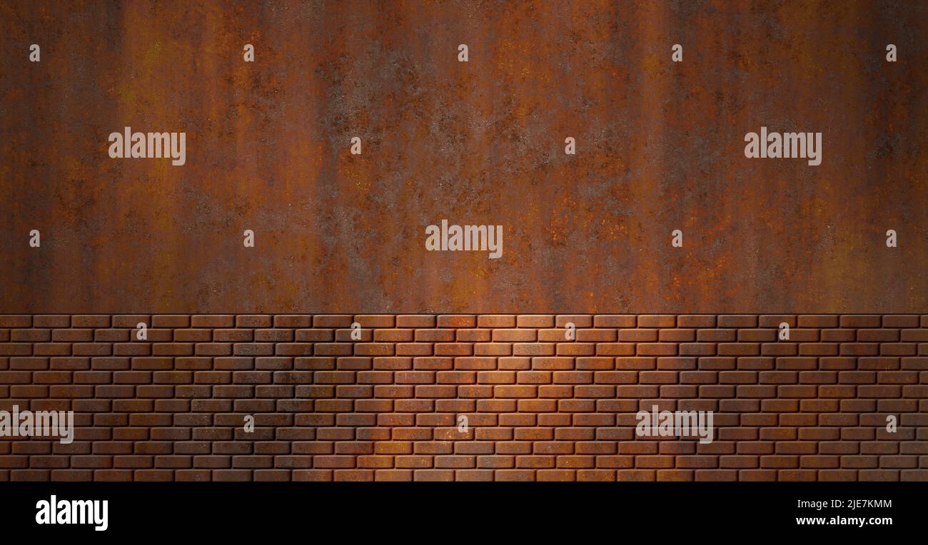 rusty industry metal brick wall Stock Photo - Alamy