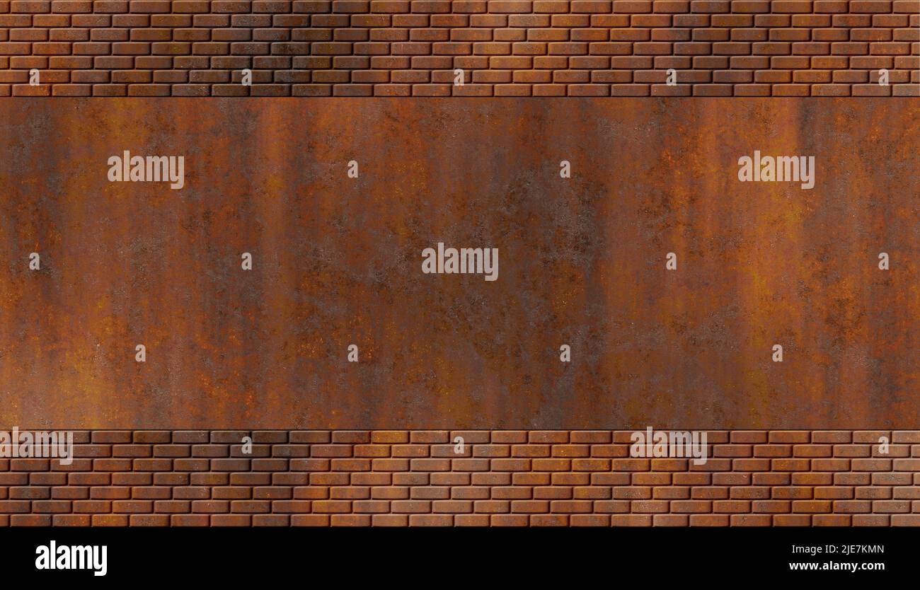 rusty industry metal brick wall Stock Photo - Alamy