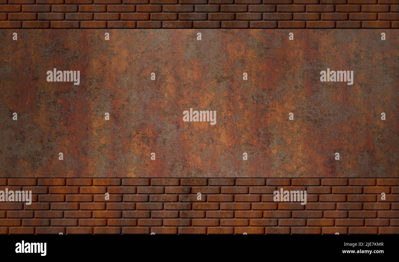 rusty industry metal brick wall Stock Photo - Alamy