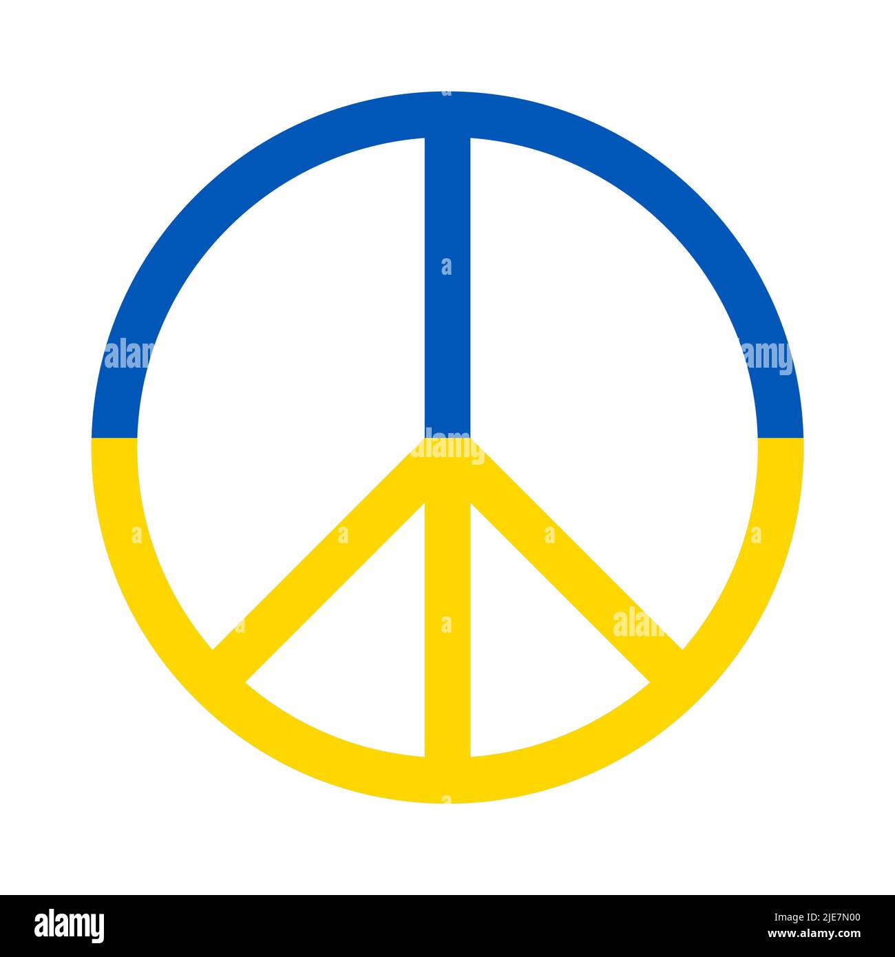 Peace hippy symbol. Support and assistance to Ukrainian citizens flat ...
